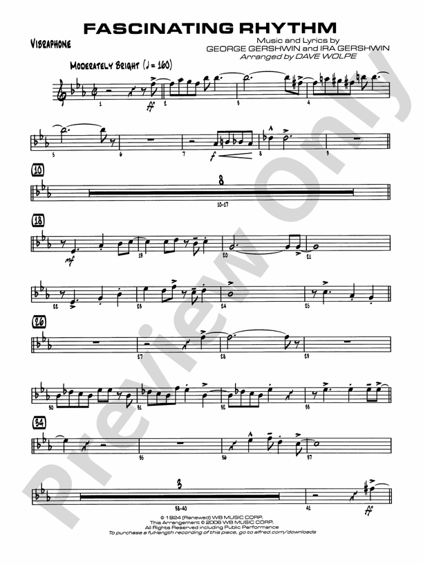 Fascinating Rhythm: Vibraphone: Vibraphone Part - Digital Sheet Music ...