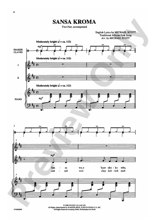 Sansa Kroma: 2-Part, accompanied Choral Octavo - Digital Sheet Music ...