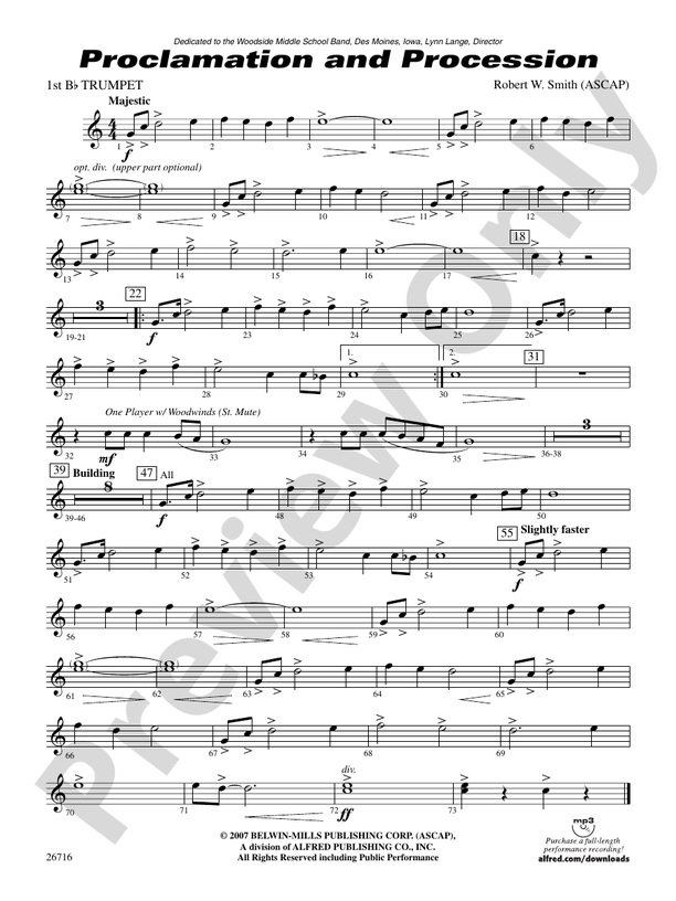 Proclamation and Procession: 1st B-flat Trumpet: 1st B-flat Trumpet ...