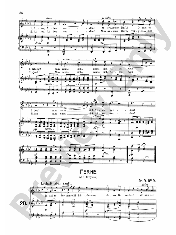 Mendelssohn: 79 Songs, Medium Voice (German): 20. Ferne Part - Digital ...