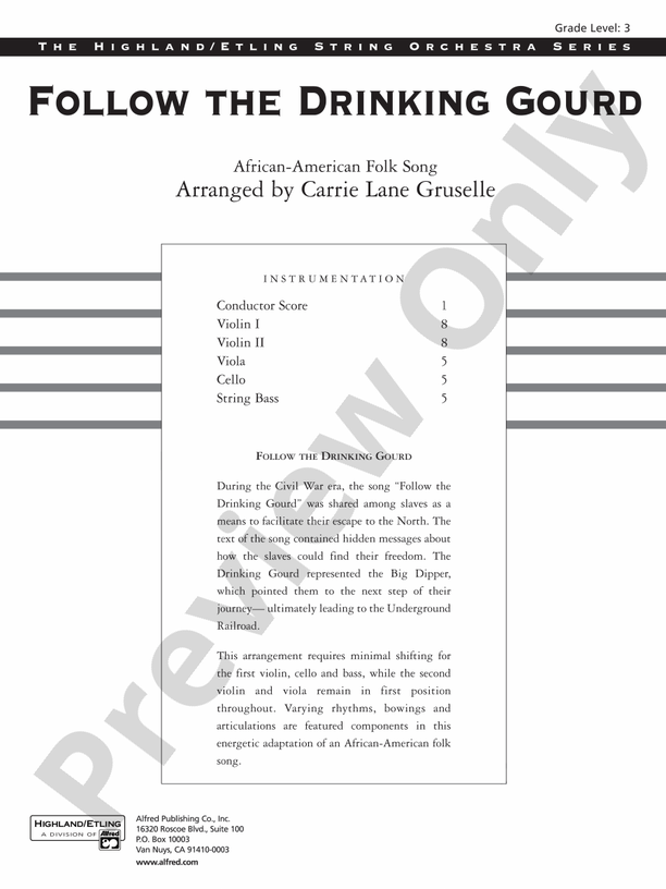 Follow the Drinking Gourd: Score: String Orchestra Score - Digital ...