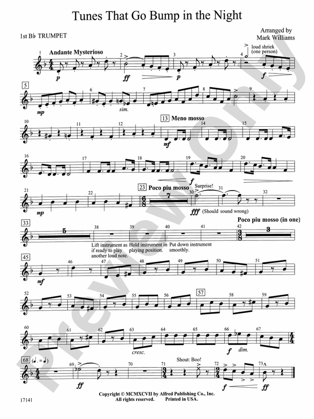 Tunes That Go Bump in the Night: 1st B-flat Trumpet: 1st B-flat Trumpet ...