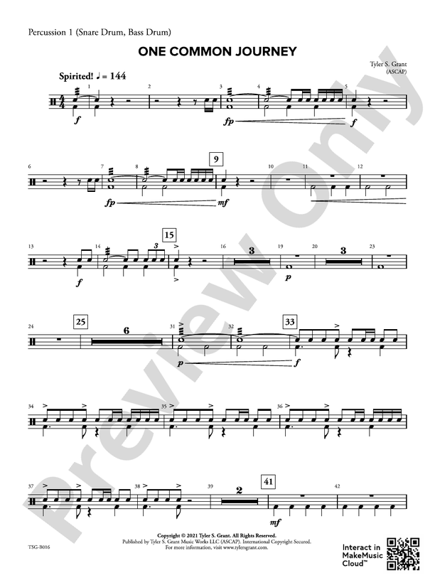 One Common Journey: 1st Percussion: 1st Percussion Part - Digital Sheet Music Download