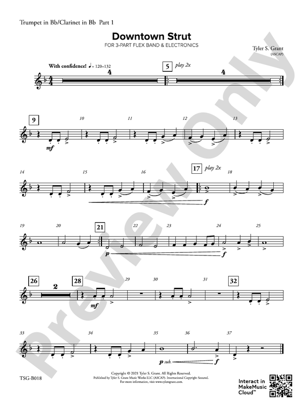 Downtown Strut: Part 1 - Trumpet/Clarinet: Part 1 - Trumpet/Clarinet ...
