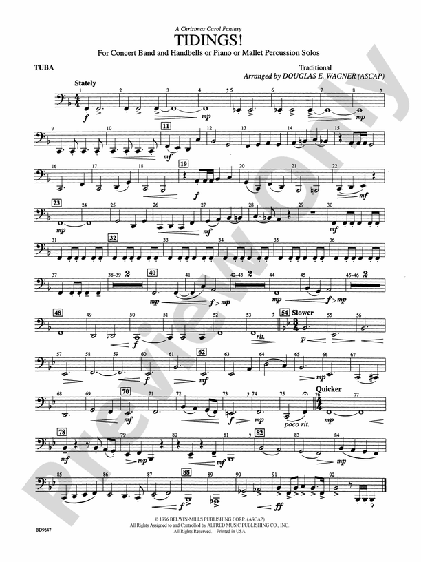 Tidings! (A Christmas Carol Fantasy): Tuba: Tuba Part - Digital Sheet ...