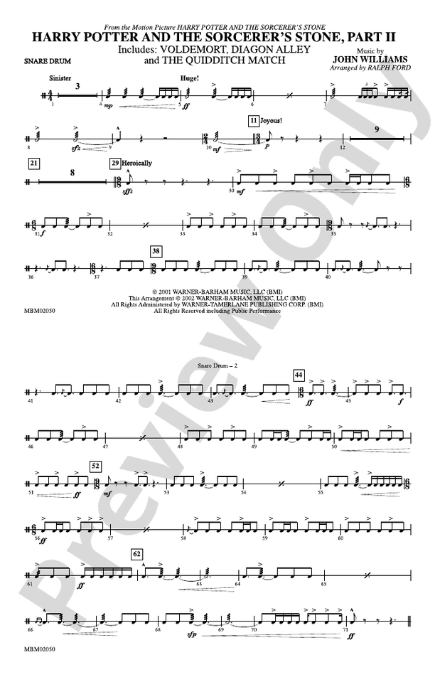 Harry Potter and the Sorcerer's Stone, Part II: Snare Drum: Snare Drum ...