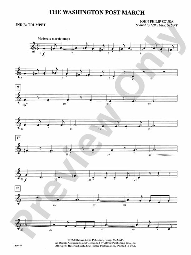 Washington Post: 2nd B-flat Trumpet: 2nd B-flat Trumpet Part - Digital ...