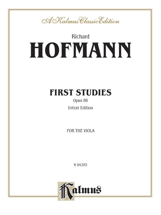 Hofmann: First Studies, Op. 86: Viola Book: Richard Hofmann - Digital ...