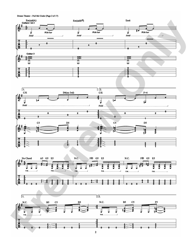 Pull Me Under: Guitar TAB: Dream Theater - Digital Sheet Music Download