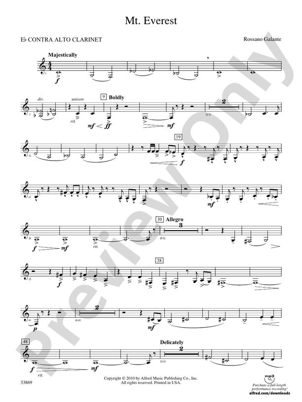 Mt. Everest: (wp) E-flat Contrabass Clarinet: (wp) E-flat Contrabass Clarinet World Part ...