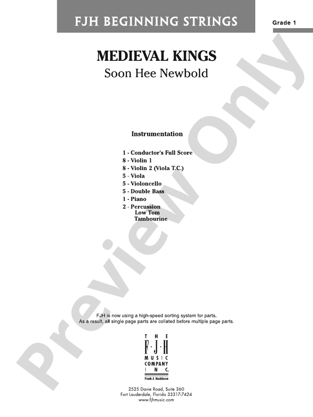 Medieval Kings: String Orchestra Conductor Score & Parts: Soon Hee ...