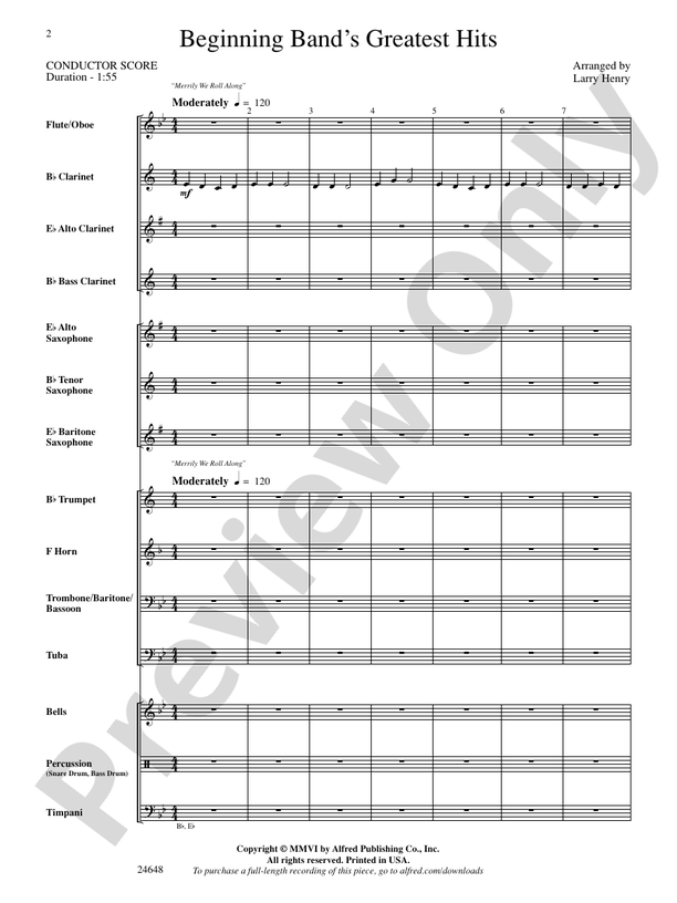 Beginning Band's Greatest Hits: Concert Band Conductor Score & Parts ...