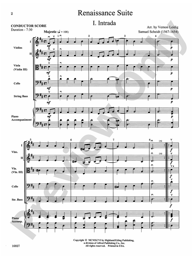 Renaissance Suite: Score: String Orchestra Score - Digital Sheet Music ...
