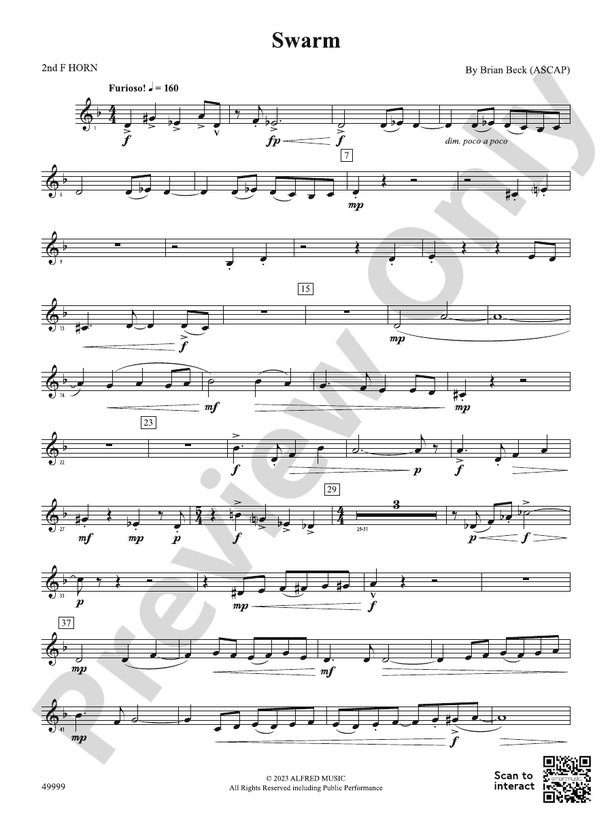 Swarm: 2nd F Horn: 2nd F Horn Part - Digital Sheet Music Download