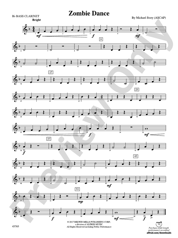 Zombie Dance: B-flat Bass Clarinet: B-flat Bass Clarinet Part - Digital ...