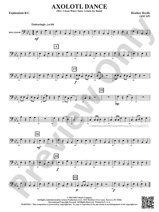 Axolotl Dance - Mvt. 3 from Water Tales: A Suite for Band: Baritone B.C ...