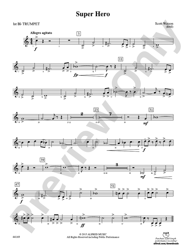 Super Hero: 1st B-flat Trumpet: 1st B-flat Trumpet Part - Digital Sheet ...