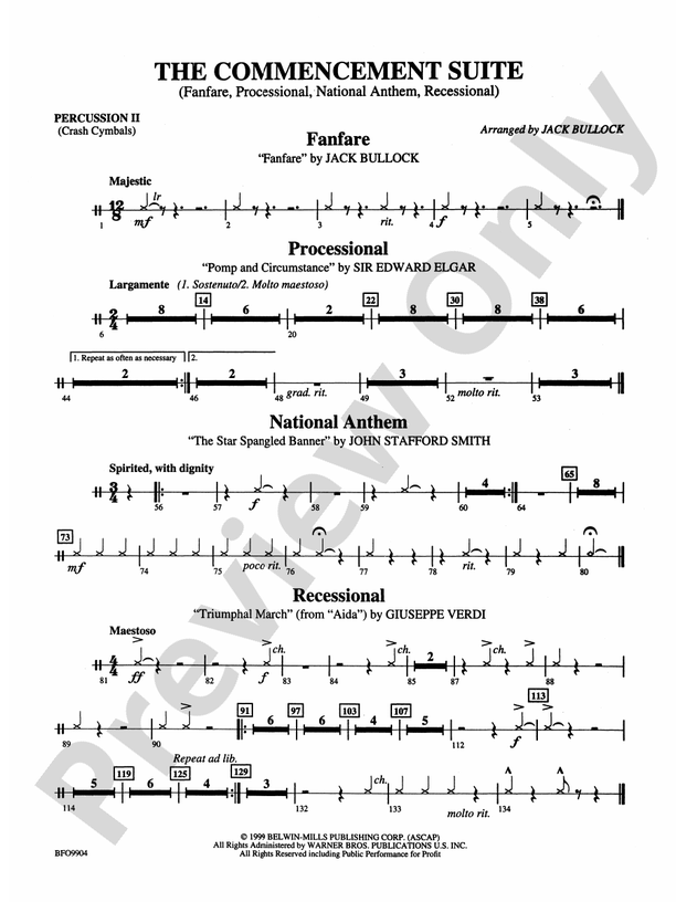 Commencement Suite: 2nd Percussion: 2nd Percussion Part - Digital Sheet Music Download