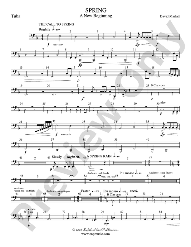 Spring (A New Beginning): Tuba: Tuba Part - Digital Sheet Music Download