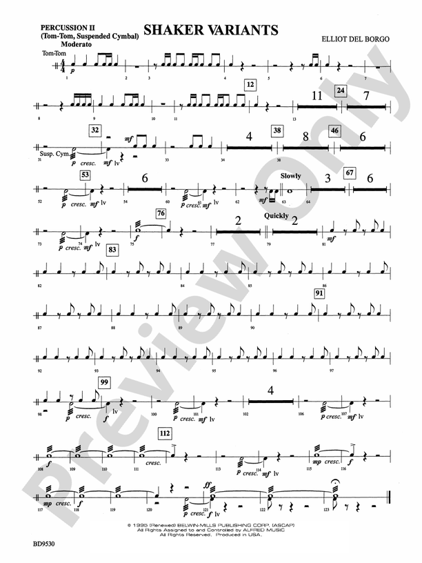 Shaker Variants: 2nd Percussion: 2nd Percussion Part - Digital Sheet Music Download