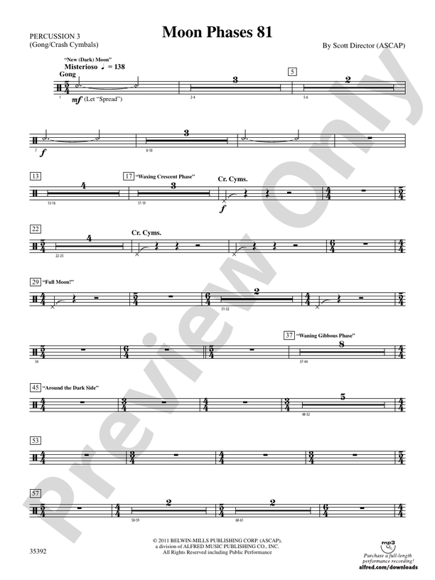 Moon Phases 81: 3rd Percussion: 3rd Percussion Part - Digital Sheet Music Download