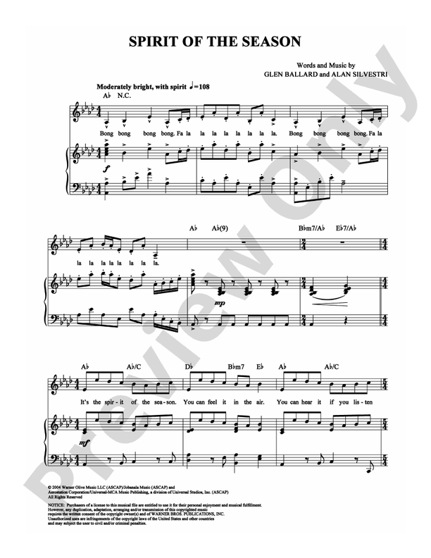 Spirit of the Season: Piano: Glen Ballard - Digital Sheet Music Download