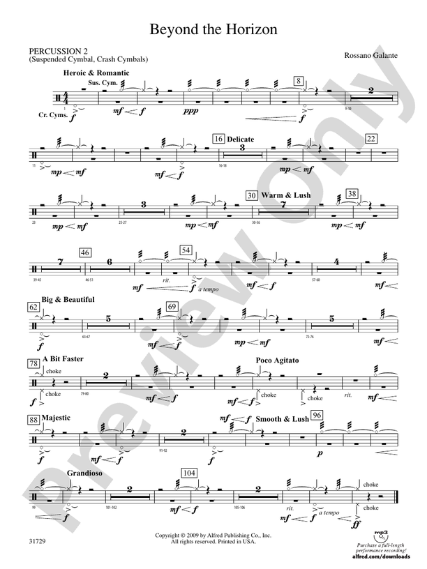 Beyond the Horizon: 2nd Percussion: 2nd Percussion Part - Digital Sheet ...