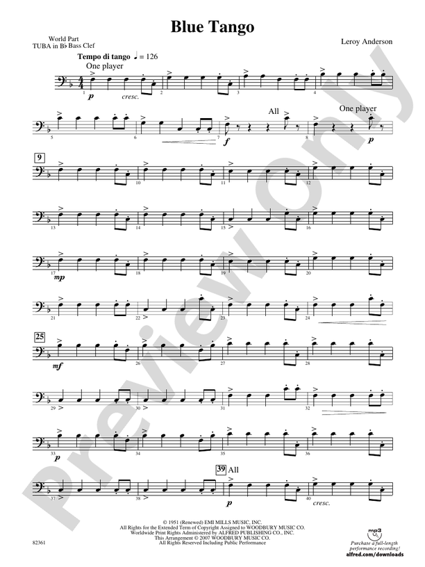 Blue Tango: (wp) B-flat Tuba B.C.: (wp) B-flat Tuba B.C. World Part ...