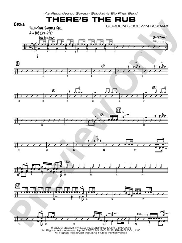 There's the Rub: Drums: Drums Part - Digital Sheet Music Download