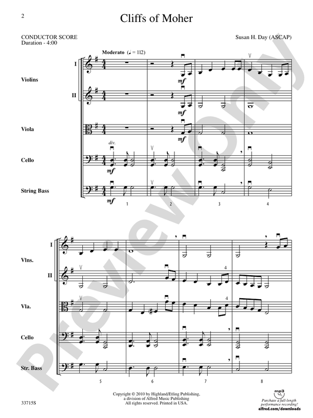 Cliffs of Moher: Score: String Orchestra Score - Digital Sheet Music ...