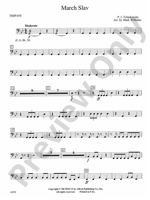 March Slav: Timpani: Timpani Part - Digital Sheet Music Download