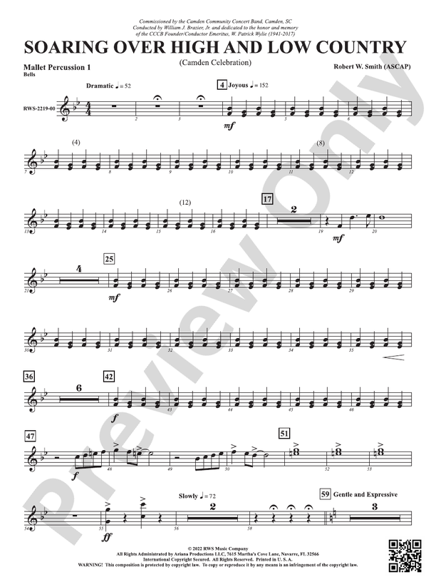 Soaring Over High and Low Country - Camden Celebration: 1st Mallet Percussion: 1st Mallet ...
