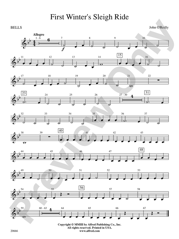 First Winter's Sleigh Ride: Bells: Bells Part - Digital Sheet Music ...