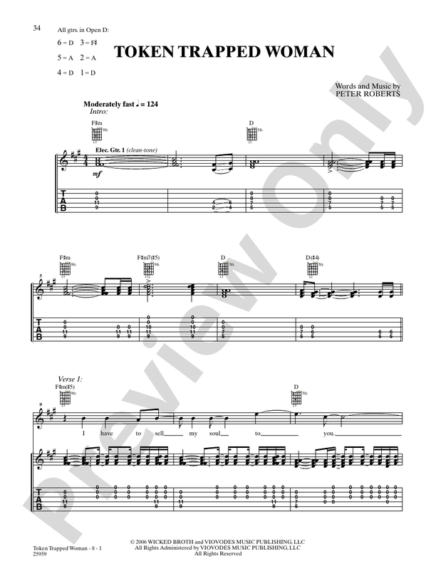Token Trapped Woman: Guitar: People In Planes - Digital Sheet Music ...