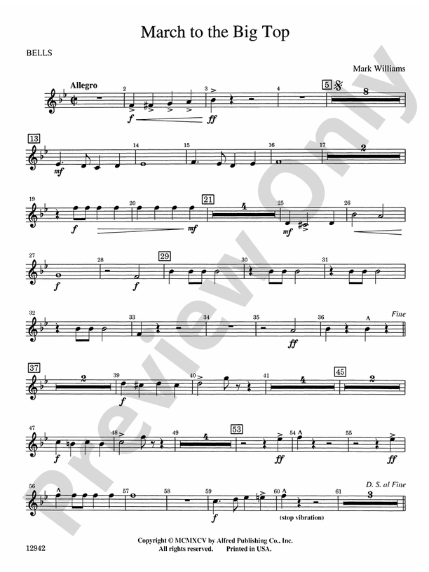 March to the Big Top: Bells: Bells Part - Digital Sheet Music Download