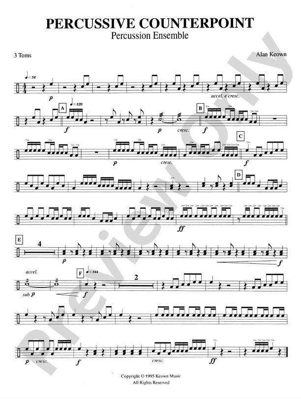 Percussive Counterpoint: Tom-Toms: Tom-Toms Part - Digital Sheet Music ...