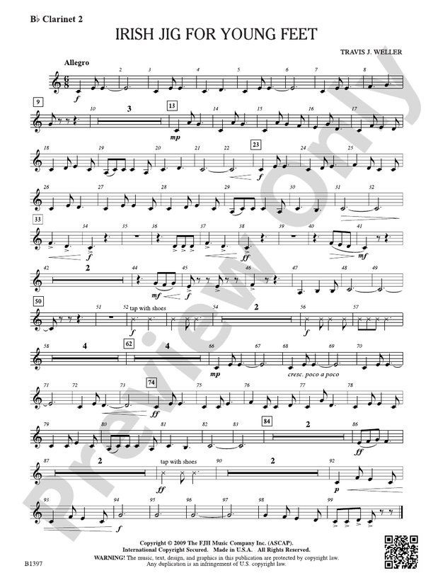 Irish Jig for Young Feet: B-flat Clarinet 2: B-flat Clarinet 2 Part ...