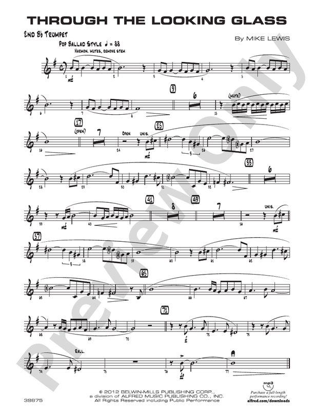 Through the Looking Glass: 2nd B-flat Trumpet: 2nd B-flat Trumpet Part - Digital Sheet Music ...