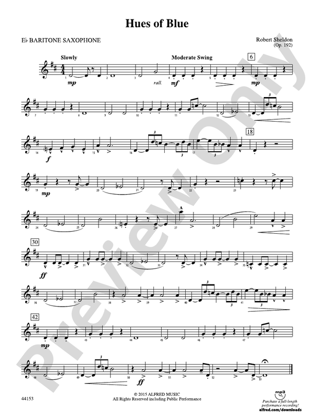 Hues of Blue: E-flat Baritone Saxophone: E-flat Baritone Saxophone Part - Digital Sheet Music ...