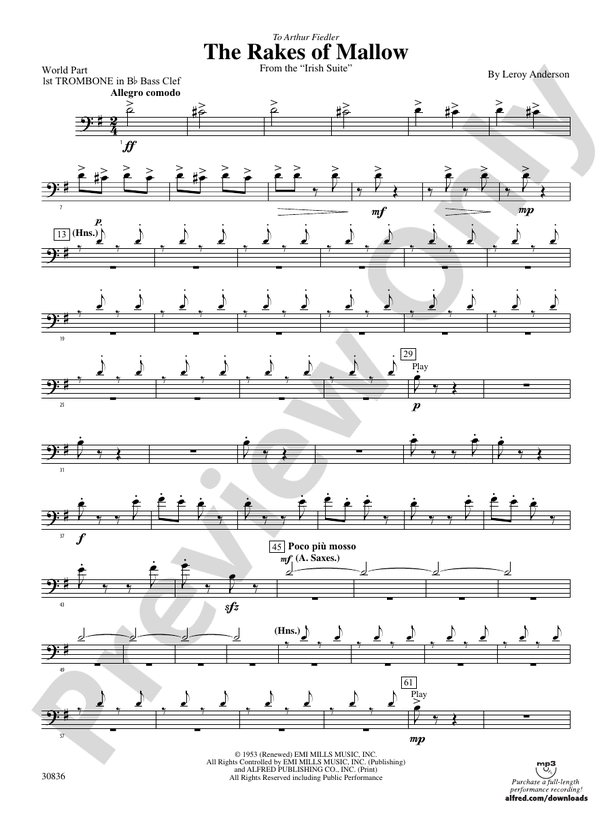 The Rakes of Mallow (from the Irish Suite): (wp) 1st B-flat Trombone B ...
