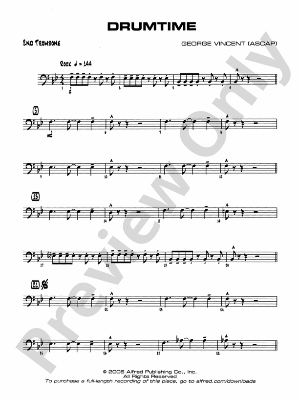 Drumtime: 2nd Trombone: 2nd Trombone Part - Digital Sheet Music Download