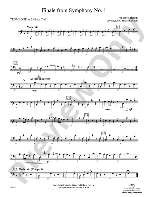 Finale from Brahms's Symphony No. 1: (wp) 1st B-flat Trombone B.C.: (wp) 1st B-flat Trombone B.C ...