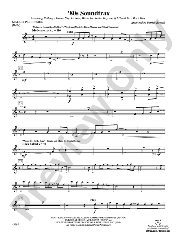 '80s Soundtrax: Mallets: Mallets Part - Digital Sheet Music Download