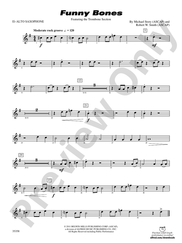 Funny Bones: E-flat Alto Saxophone: E-flat Alto Saxophone Part ...