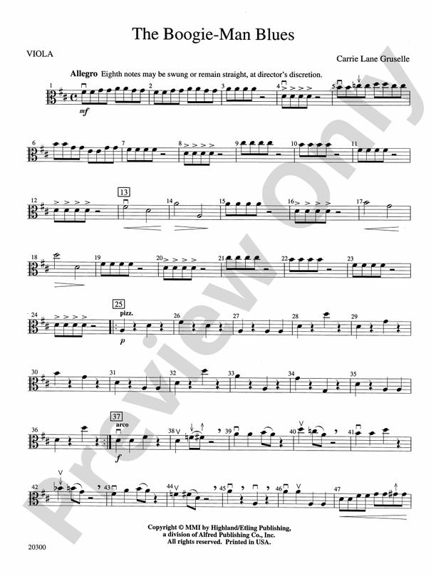 The Boogie-Man Blues: Viola: Viola Part - Digital Sheet Music Download