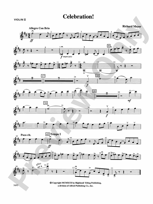 Celebration!: 2nd Violin: 2nd Violin Part - Digital Sheet Music Download