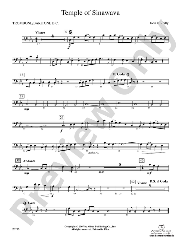 Temple of Sinawava: 1st Trombone: 1st Trombone Part - Digital Sheet Music Download