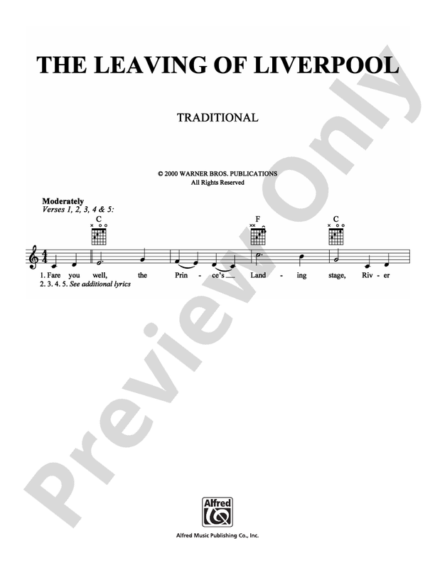 The Leaving of Liverpool: Lead Sheet: Traditional - Digital Sheet Music ...