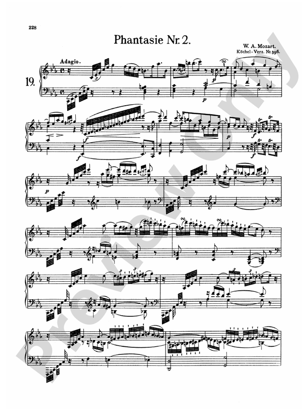 Mozart: Sonatas (Volume B): Fantasy No. 2 in C Minor, K. 396 Part - Digital Sheet Music Download