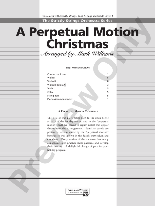 A Perpetual Motion Christmas: String Orchestra Conductor Score & Parts - Digital Sheet Music ...